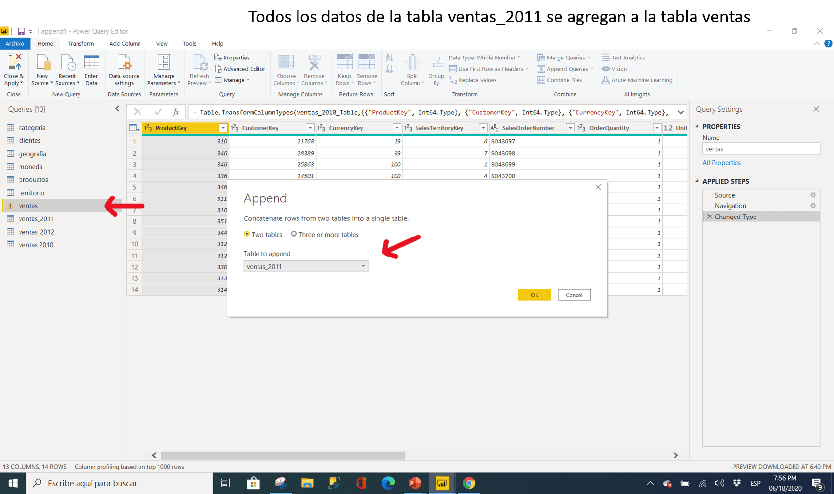Anexar Consultas (Append Query ) en Power Bi Desktop – Bottonline